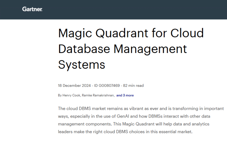 Magic Quadrant for Cloud Database Management Systems – Demand Bytes